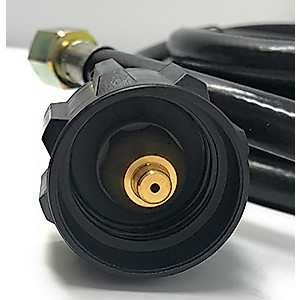 12 Feet Hose Assembly For Propane Tank Adapter QCC1 Acme x 3/8 Female Flare [948-722] Max 80,000 BTU's EVEN Controlled FLO Tanks RV BBQ Gas Grills Fire Pit Table Heaters and more