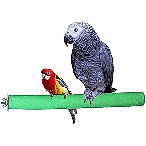 Yuecoofei Bird Platform,pet Toys,3pcs Parrot Perch Stand Toy, Bird Cage Perch Toy Random Vibrant Colors of Quartz Sand Covered Wood Platform Paw Grinding Stick for Parrot Bird