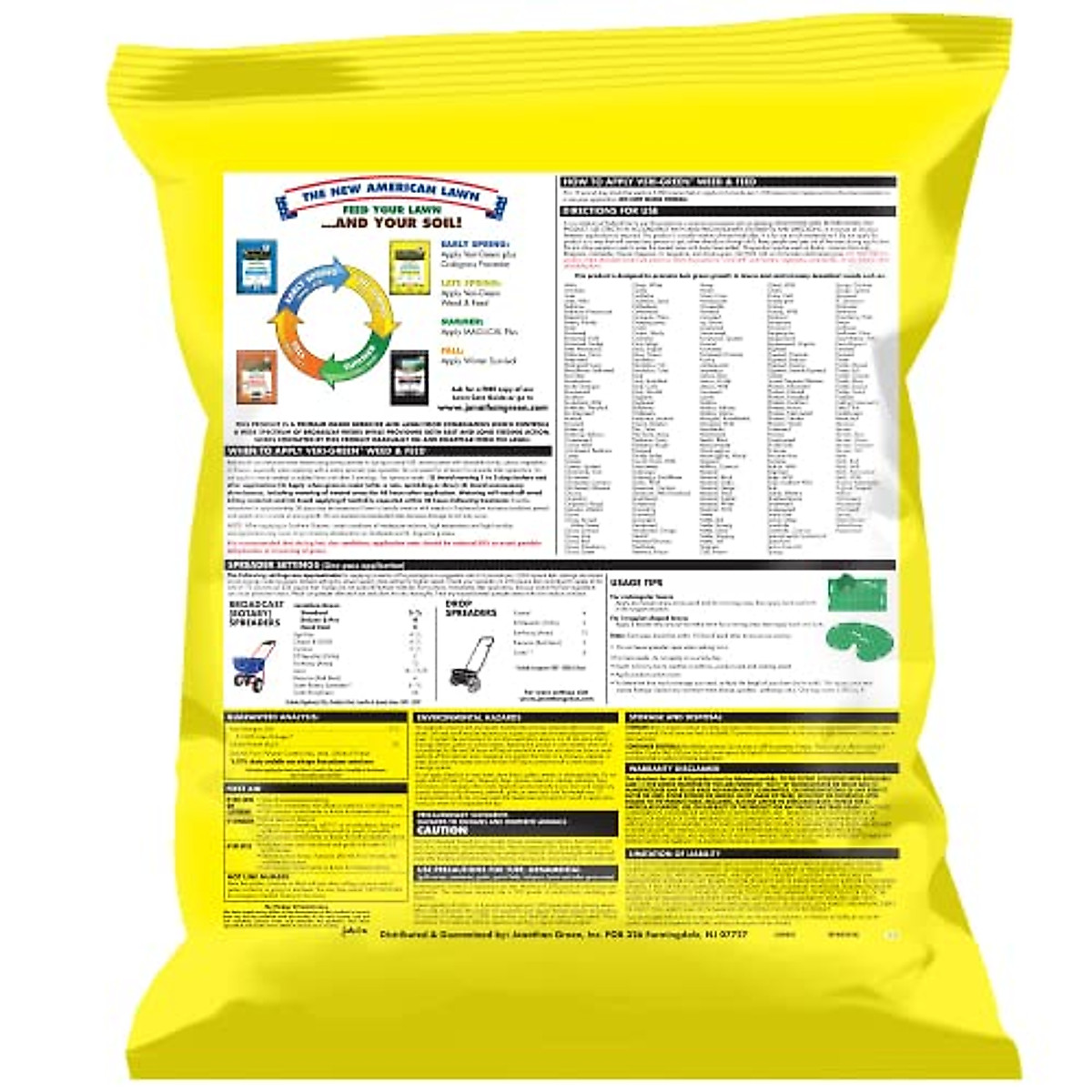 Jonathan Green (16002) Veri-Green Weed and Feed Lawn Fertilizer - 21-0-3 Grass Fertilizer & Weed Killer (5,000 Sq. Ft.)