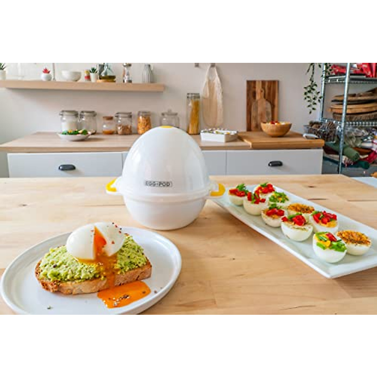 Eggpod by Emson Egg Cooker Wireless Microwave Hardboiled Egg Maker, Cooker, Egg Boiler & Steamer, 4 Perfectly-Cooked Hard boiled Eggs in Under 9 minutes As Seen On TV