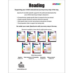 Spectrum Reading Comprehension Grade 8, Ages 13 to 14, 8th Grade Workbooks, Nonfiction and Fiction Passages, Analyzing and Summarizing Story Structure Using Context Clues and Citations - 160 Pages