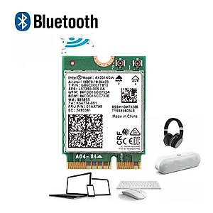 AX201NGW WiFi Card,WiFi 6E M.2 Laptop 2.4Gbps 802.11ax Wireless Intel AX201 Wireless Card 11AX WiFi Adapter with Bluetooth 5.3 MU-MIMO for Windows 10, 64-bit, Google Chrome OS, Linux(64bit)