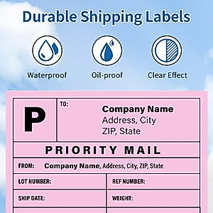 LabelCreate Thermal Label Printer Paper - 500 PCS, 4"x6" Fan-Fold Label Shipping Supplies Labels, Permanent Adhesive Thermal Labels for Small Business Supplies, Pink