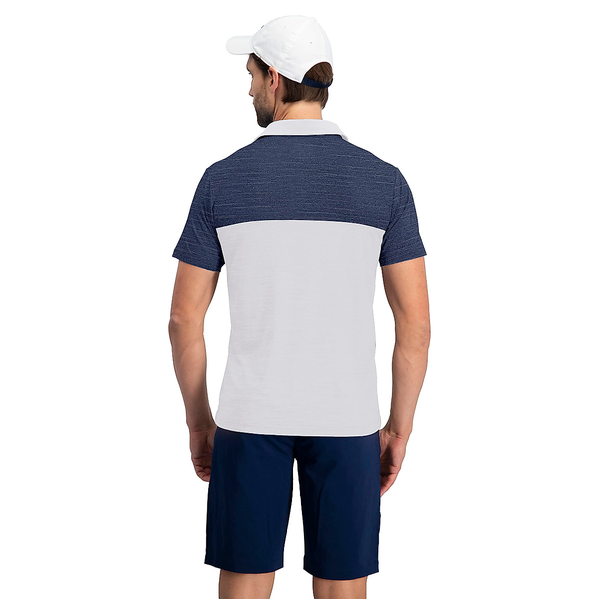 Three Sixty Six Quick Dry Golf Shirts for Men - Moisture Wicking Short-Sleeve Casual Polo Shirt Nautical Navy
