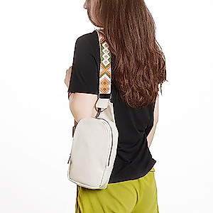 baotongle Crossbody Sling Bag for Women Trendy Small Crossbody Sling Backpack Multipurpose Chest Bag for Women Cycling (Beige)