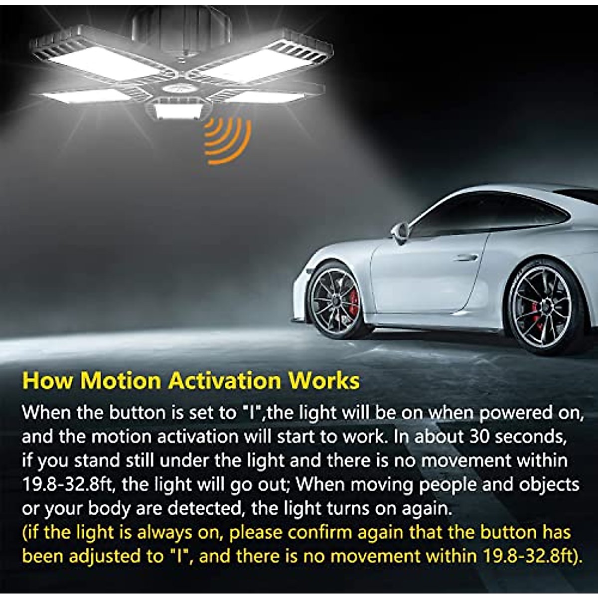 CODAFUL Motion Sensor LED Garage Light with Motion Sensor 150W 15000lm Super Bright Shop Light, Motion Activated led Store Light, Suitable for Garage, Workshop and Basement.