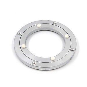 Geesatis Metal Lazy Susan Hardware 1 PCS Rotating Turntable Bearing Round Swivel Plate, Table Smooth Swivel Plate for Kitchen Dining Table Tabletop Show Displays, Heavy Loads, Silver, 5.5 inch