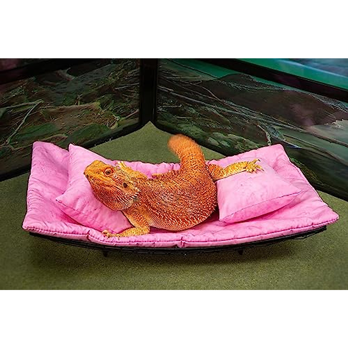 Chaise Lounge for Bearded Dragons, Pink Batik Fabric