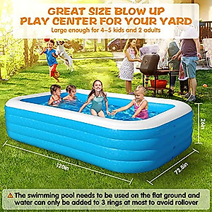 SOARRUCY 10FT Inflatable Swimming Pools for Kids and Adults - Piscinas para Adultos,Kid Pool, Inflatable Pool for Toddlers, Family,Outdoor, Backyard ,Garden,Summer Water Party