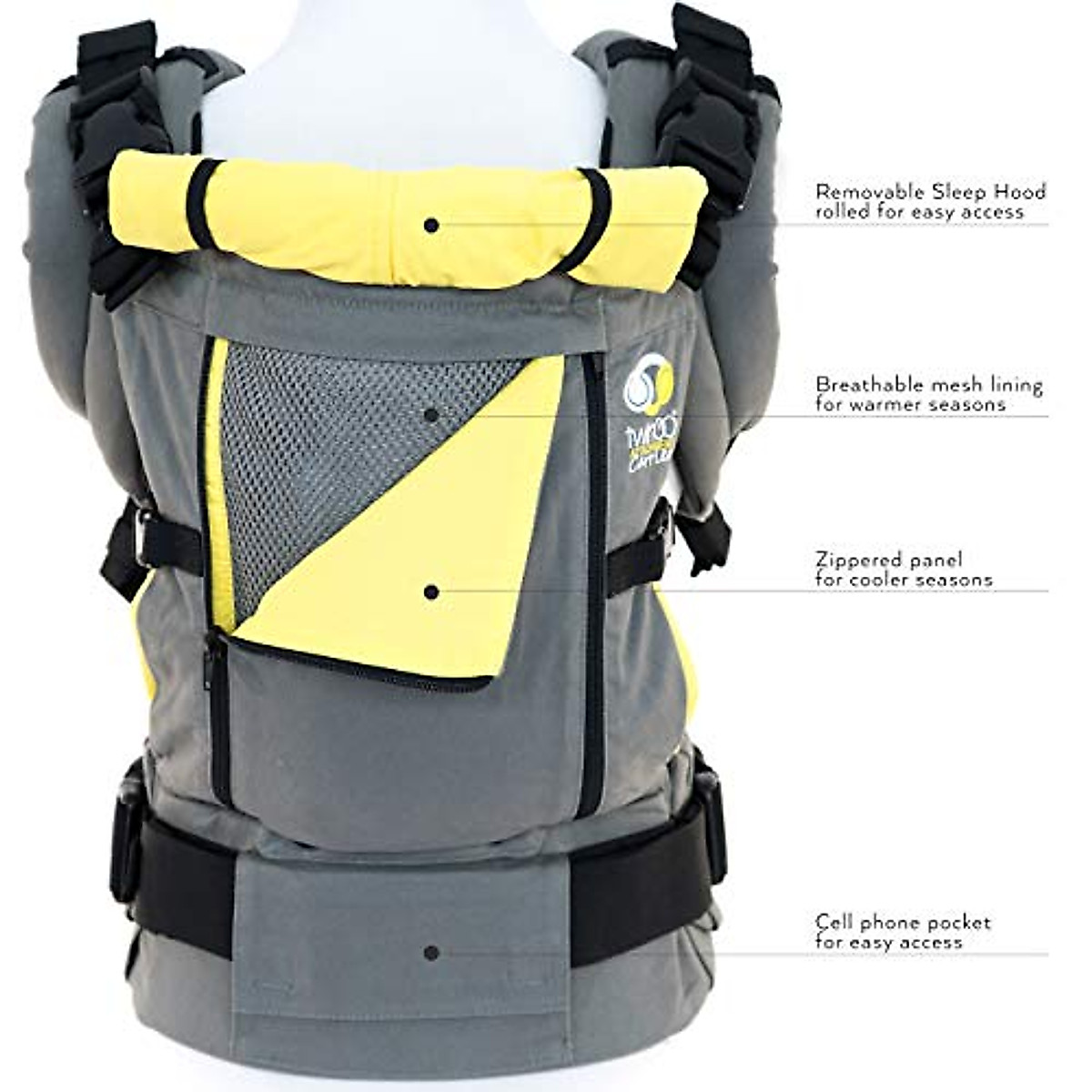 TwinGo Carrier - Air Model - Classic Black - Great for All Seasons - Breathable Mesh - Fully Adjustable Tandem or 2 Single Baby Carrier for Men, Woman, Twins and Babies 10-45 lbs