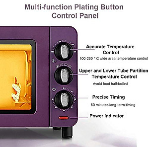 Mini Oven,Convection Countertop Toaster Oven Small Electric Oven Household Baking Small Oven 15 Liter Electric Oven Three-Layer Card Design Purple Useful (Purple)