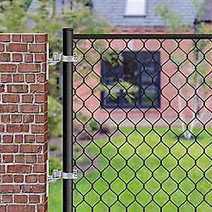 Heavy Duty Wall Mount Gate Hinge | Pipe Gate Hinge 2 Pack Chain Link Fence Gate Hinges Fence Post Chain Link Gate Hinge Pressed Steel Chain Link Fence Frame Hinge Outdoor Gate Hardware (4 Pack)