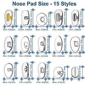 MMOBIEL 150 Pairs Eyeglass Repair Kit Clear Transparent Eye Glasses Nose Support Pads Eyeglass Sunglass