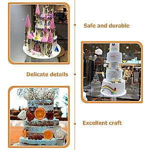 PAREKS Foam Cake Dummies 4pcs Fake Foam Cakes Foam Cake Dummy 4 Tiers Round Wedding Display Cake Models Practicing Molds for DIY Decorating Cake Dummies/1190