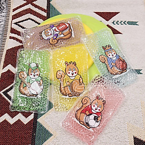 5 PCS Kids Hot Cold Ice Packs, ReusableIce Pack Boo Boo, Auxiliary Fever Reduction, Soft Colorful Sleeves, Wisdom Teeth, Baby Colic, Gas and Upset Stomach, Pain Relief, Fever, Headaches