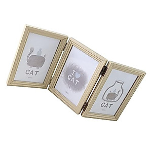 ARTIBETTER Picture Collage 1pc Triple Folding Photo Frame Wooden Pictures Glass Picture Photo Wall Collage Wood Hinged Photo Frame Photo Picture Frame Wooden Three Picture Frame Office