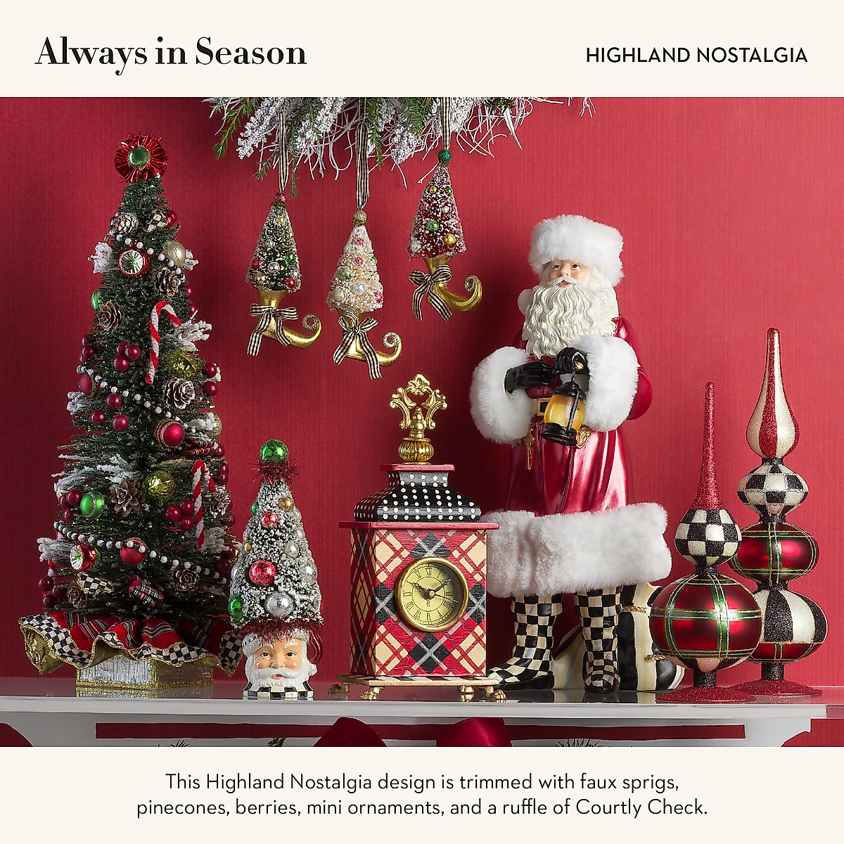 MACKENZIE-CHILDS Tabletop Christmas Tree, Highland Nostalgia
