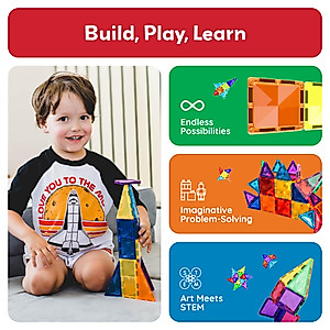 PicassoTiles 120 Piece Magnetic Building Block Mini Diamond Series Travel Size Magnet Construction Toy Set STEM Learning Kit Educational Playset Child Brain Development Stacking Blocks PTM120