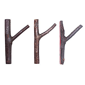 Gullor 3 PCS Natural Wooden Coat Hooks,Vintage Real Wood Tree Branch Wall Hook, Key Holder, Coat Hook,Strong Suction Hooks.