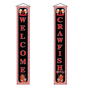 Crawfish Boil Party Decorations and Supplies Crawfish Boil Welcome Sign Banner Crawfish Boil Birthday Party Baby Shower Decoration Outdoor Front Porch