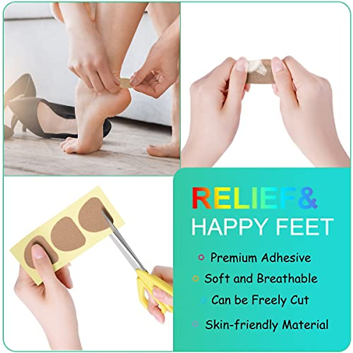 Moleskin for Feet Blisters, Moleskin Tape Flannel Adhesive Pads, Blister Prevention Tape, Moleskin Pads for Feet, Heel Stickers Protection Pad, Blister Bandage Reduce Pressure and Friction- 10 Sheets