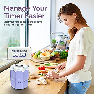 Pomodoro Timer, Kitchen Timer with 8 Time Presets, Digital Timer for Kids, Visual Magnetic Flip Cube Timer, Silent & Alarm, Timers for Classroom, Cooking, Working, Study, Meeting, Exercise, ADHD Kids