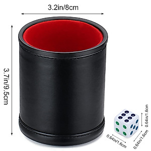 Delta-shop Felt Lined Professional Dice Cup - with 6 Dice Quiet for Yahtzee Game