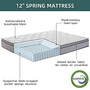 restologie Sigma 10 inch Hybrid Mattress/Made in America/Pocket Coils & Memory Foam for Cooling and Comfort/Reinforced Edge Support/Mattress in a Box/Firm Tight Top (Queen (U.S. Standard))
