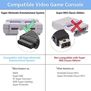 MODESLAB 2 Pack 2.4 GHz Wireless Controller Gamepad Compatible for Retro SNES [7 Pin Connector] [Rechargeable] [Plug & Play] (Non PC USB Version)