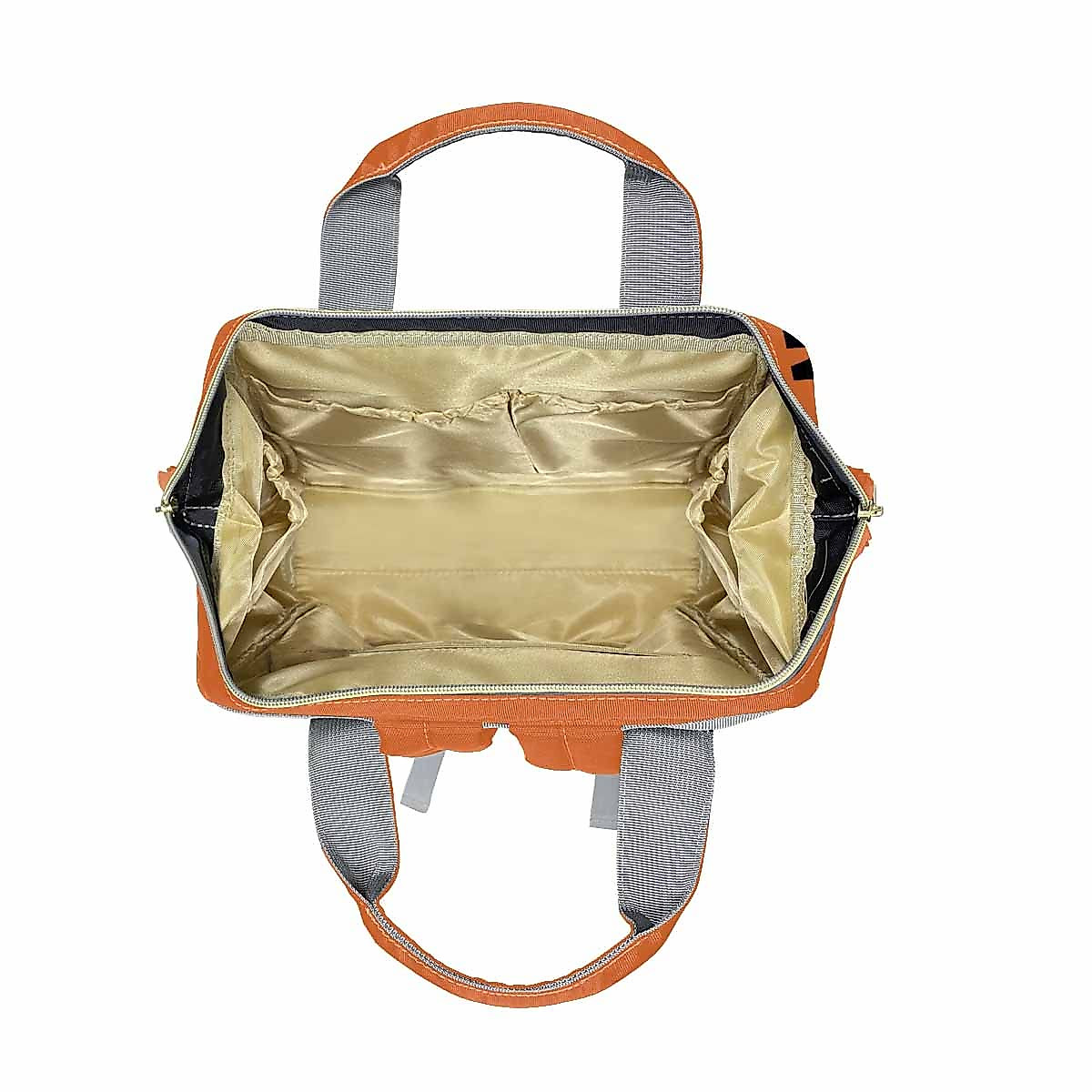 Customized Diaper Bag Backpack, Black and Orange Name Personalized Backpack with Text Mommy Nappy Baby Bag Shoulders Bag Casual Daypack Daycare Bag Travel Bag for Dad Mom