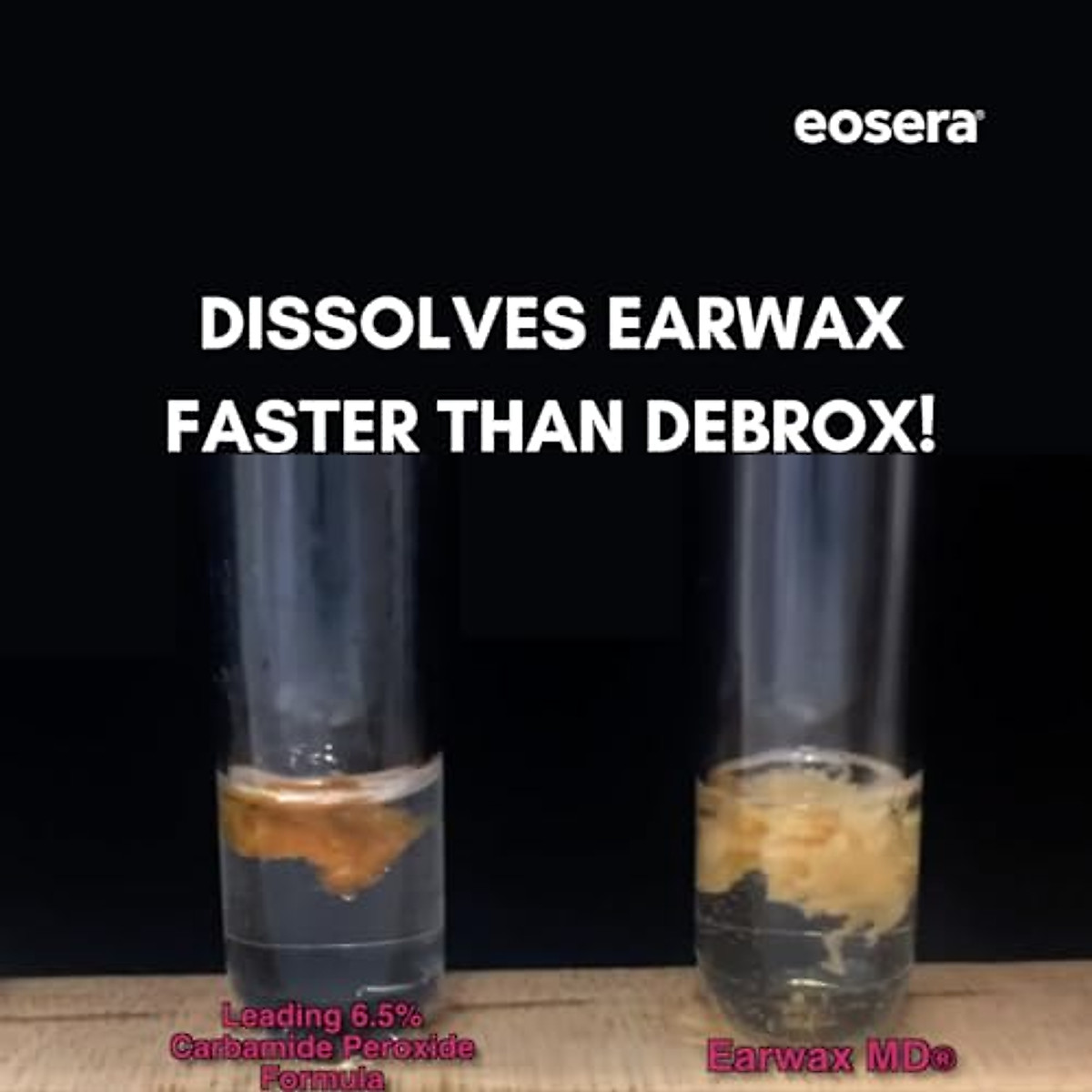 EOSERA Ear Wax MD Kit - Fast-Acting Ear Wax Removal Drops | Breaks Down & Dissolves Wax in Just 1 Treatment | Clinically Proven | Gentle & Safe | Includes Rinsing Bulb | 15mL