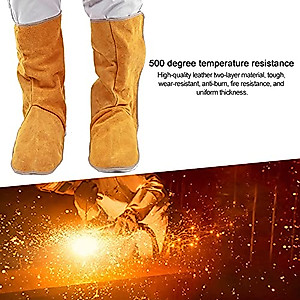 Welding Spats 1 Pair Leather Welding Boot Covers Retardant Welding Boot Cover Welder Leg Foot Safety Protection Safety Boot Cover Leg Foot Protection Cover