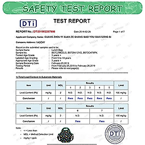 VASCHY Lunch Bag for Children, Neoprene Insulated Lunch Box Bag Tote with Detachable Adjustable Shoulder Strap in Cute Dinosaur