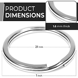 CREST Surgical - Medical - Marine Grade 316L Stainless Steel Key Rings - 5 Pcs ~1inch, 25mm Round Split Key Rings for Keychains - Surgical - Medical - Marine Grade Stainless Steel Keychain Rings