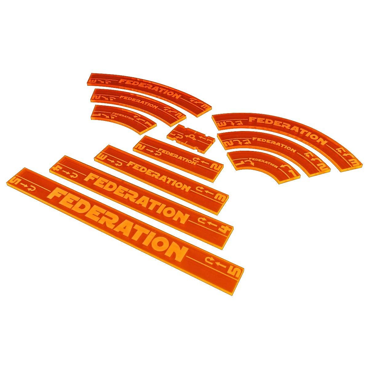 LITKO Space Fighter 2nd Edition Maneuver Gauge Set | Movement Tools | Compatible with Star Wars X-Wing | Set of 11 (Scum)