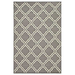 SUPERIOR Contemporary Ornamental Double Trellis Power-Loomed Indoor Area Rug, 8' x 10', Gray