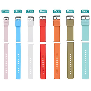 HARFINGTON Silicone Watch Band 12mm Width Quick Release Soft Rubber Replacement Watch Strap with Stainless Steel Buckle for Men Women, Black