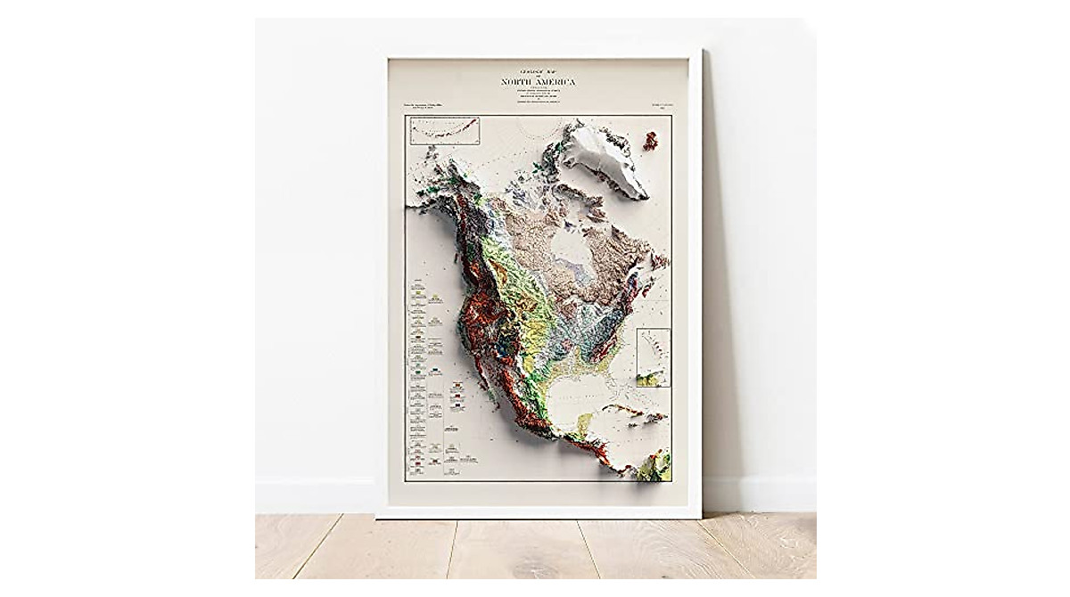 Vintage North America Map Poster 11x17, 16x24, 24x36 Wall Art