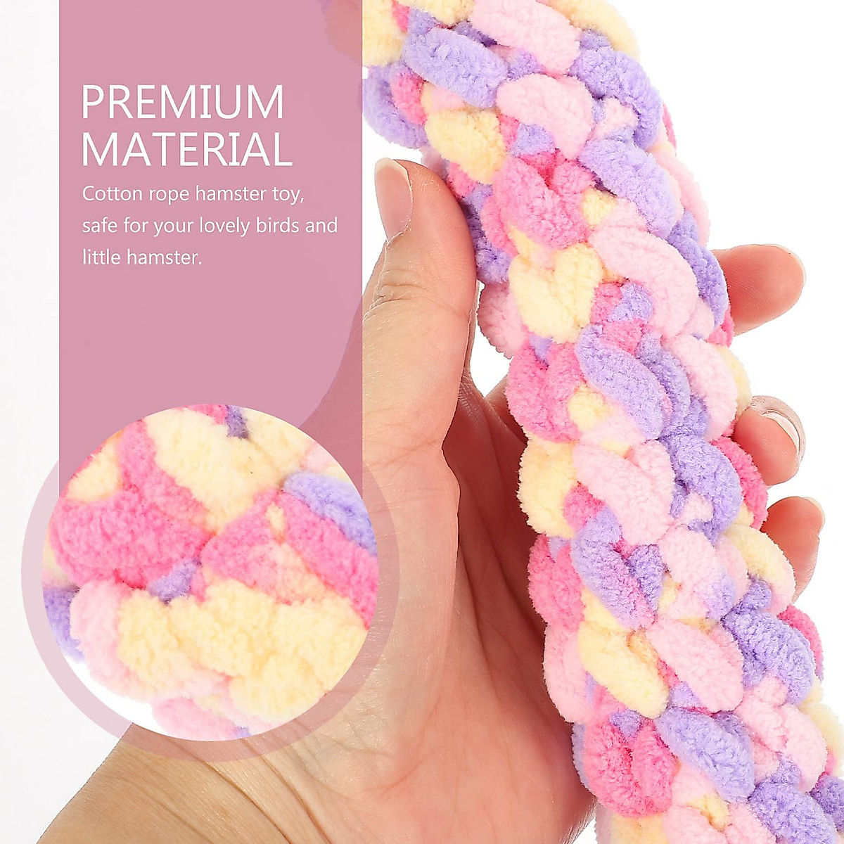 Ipetboom Sugar Glider Climbing Rope Sugar Glider Swing Toy Sugar Glider Toys Guinea Pig Toys Hanging Guinea Pig Toy Parrot Swings Toys Ferret Toys Pet Swing Braided Rope Cotton Rope Bite