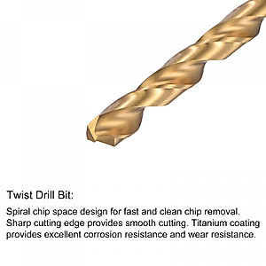 uxcell M8 x 1.5 Straight Flute Thread Tap and 6.5mm Twist Drill Bit Set, Metric Titanium Plated 6542 High Speed Steel Machine Screw Thread Tap Threading Drilling Tool