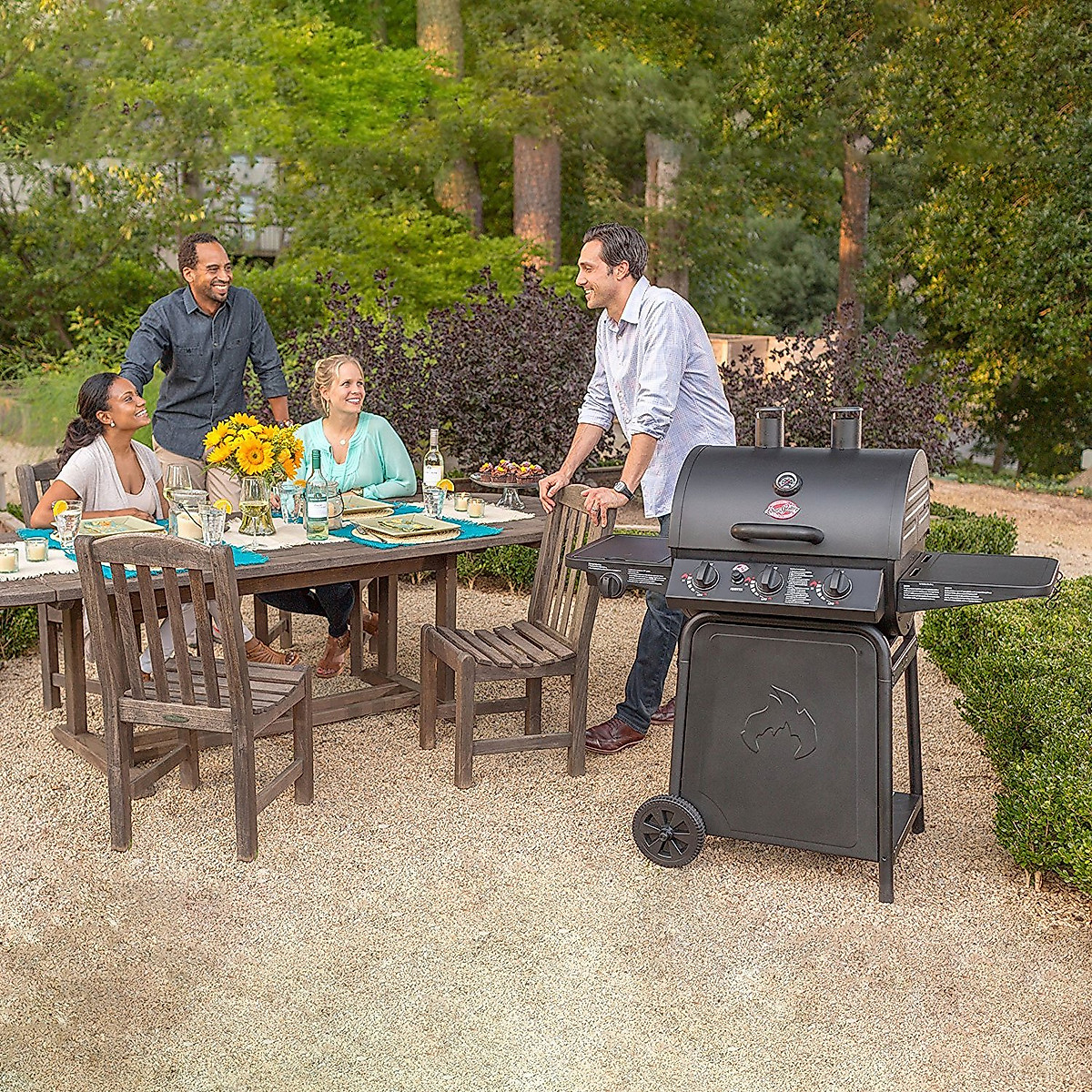 Grill Replacement Parts for Char Griller Chargriller 5050 5650 3001 Grills, Porcelain Steel Heat Plate, Heat Shield, Flame Shield, Burner Cover, Flavor Bars Replacement for Chargriller, King Griller