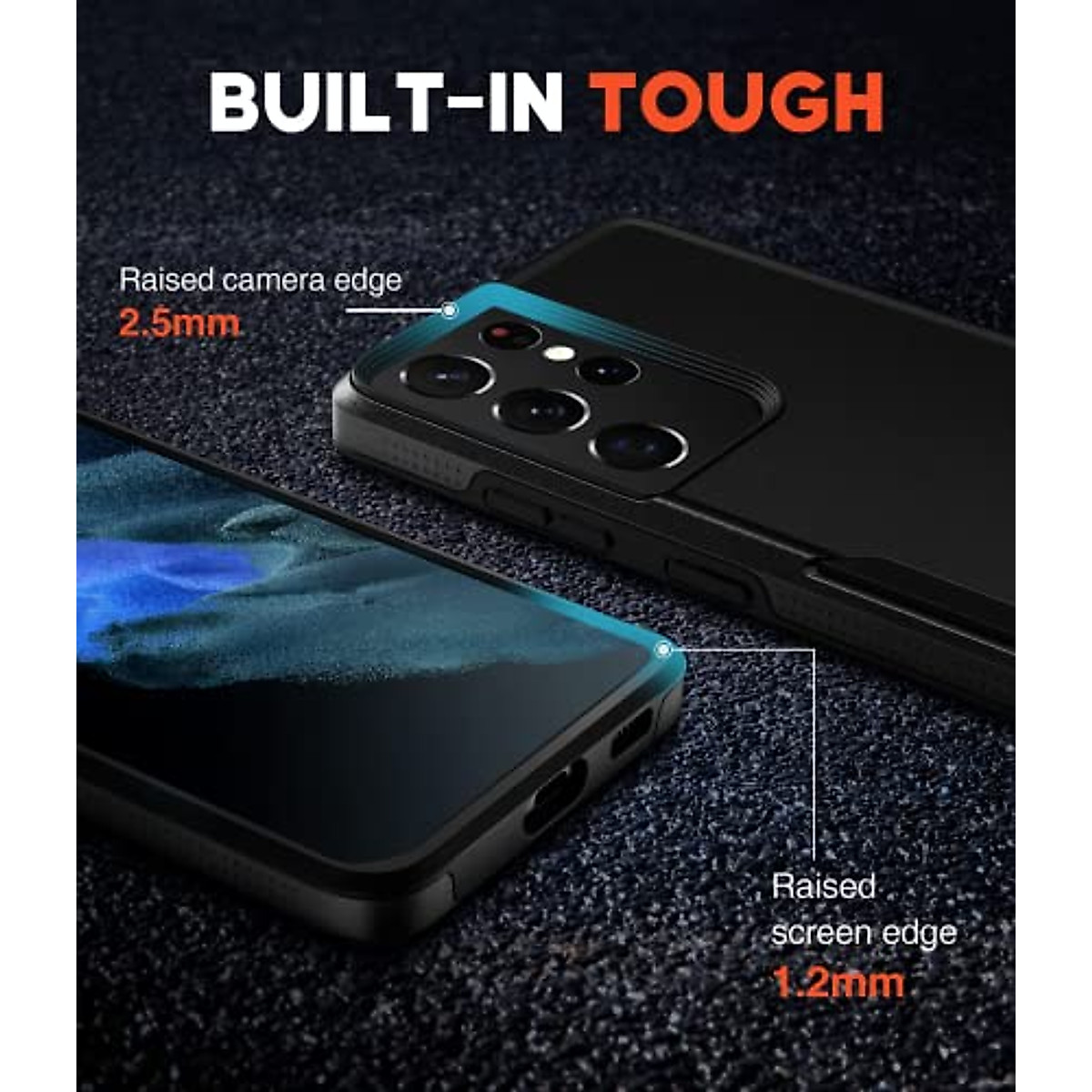 NALLOT for Samsung Galaxy S23 Ultra Case, [2 Layer Structure Protection] [Military Grade Anti-Drop] Lightweight Shockproof Protective Phone Case for Galaxy S23 Ultra 5G 6.8 inch' 2023-Black