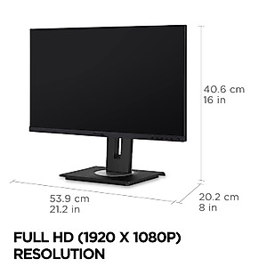 ViewSonic VG2456 24 Inch 1080p Monitor with USB C 3.2, Docking Built-In Gigabit Ethernet and 40 Degree Tilt Ergonomics for Home and Office