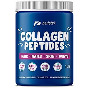 Collagen Powder for Women Men Types I & III Unflavored Easy to Mix Hydrolyzed Protein Peptides (1Lb) Non-GMO Grass-Fed Gluten-Free Kosher Pareve Healthy Hair Skin Joints and Nails