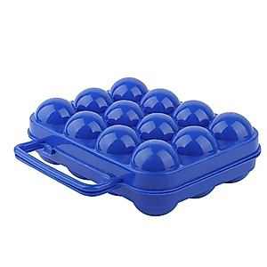 TOPINCN Egg Holder with Dust Proof & Double Side Plastic Storage Box Buckle for Protecting 12 Eggs(Blue)