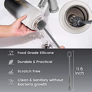 Lexlion Tea Infuser Bottle - Fruit Infuser Water Bottle 32 Oz, Triple Walled Insulated Stainless Steel Bottle, Thermal Leaf Infuser, Silicone Sleeve, 3 Lids Leakproof, Metal Mug Gallon