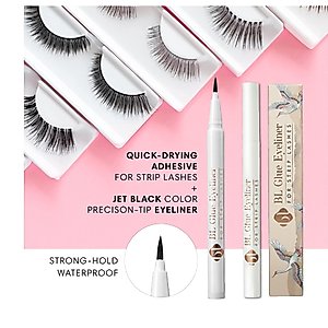 BL Lashes Glue Eyeliner for False Lashes | 2-in-1 Felt-Tip Eyelash Adhesive and Eyeliner, Easy to use, Extra Strong Hold for Strip Lashes 0.7ml/0.02fl Oz