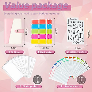 Budget Binder Money Organizer for Cash Cash Envelopes for Budgeting Budget Binder with Cash Envelopes (Pink)