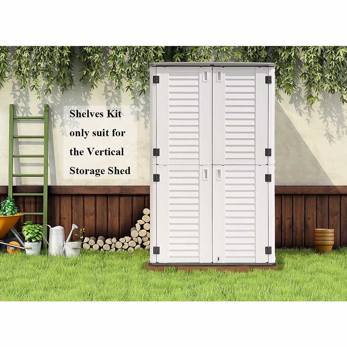 KINYING Metal Laminate Shelving Kit Vertical Storage Cabinet, with Screw and Nuts, 68” x 46” x 15”(Color: Black)