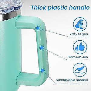 DOMICARE 40 oz Tumbler with Handle and Straw, Stainless Steel Tumbler with Lid and Straw, Reusable Vacuum Insulated Cup, Travel Coffee Mug, Mint Green, 1Pack